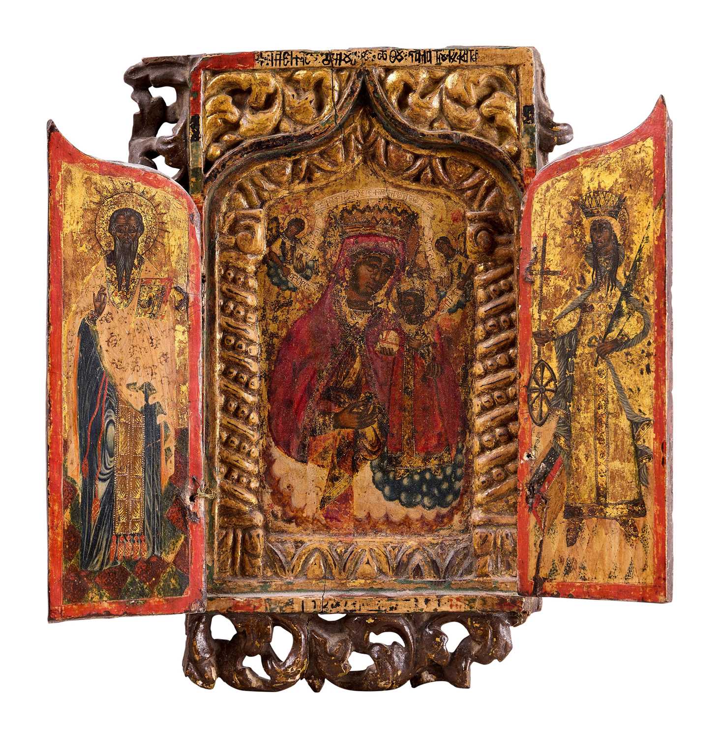 Lot 48 - A TRIPTYCH, GREEK, 18TH CENTURY