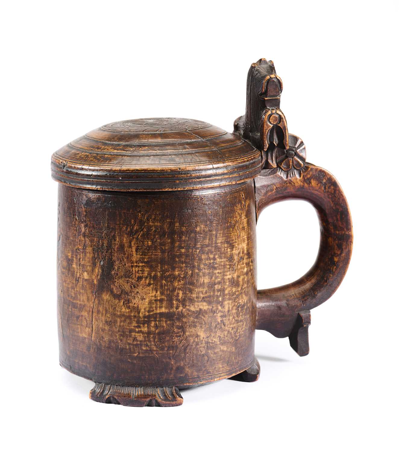 Lot 75 - A BIRCH WOOD 'PEG' TANKARD, NORWEGIAN, 18TH
