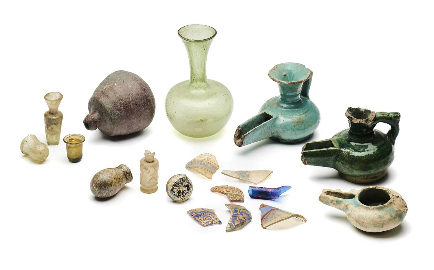 Lot 62 - A COLLECTION OF MOSTLY ISLAMIC GLASS AND