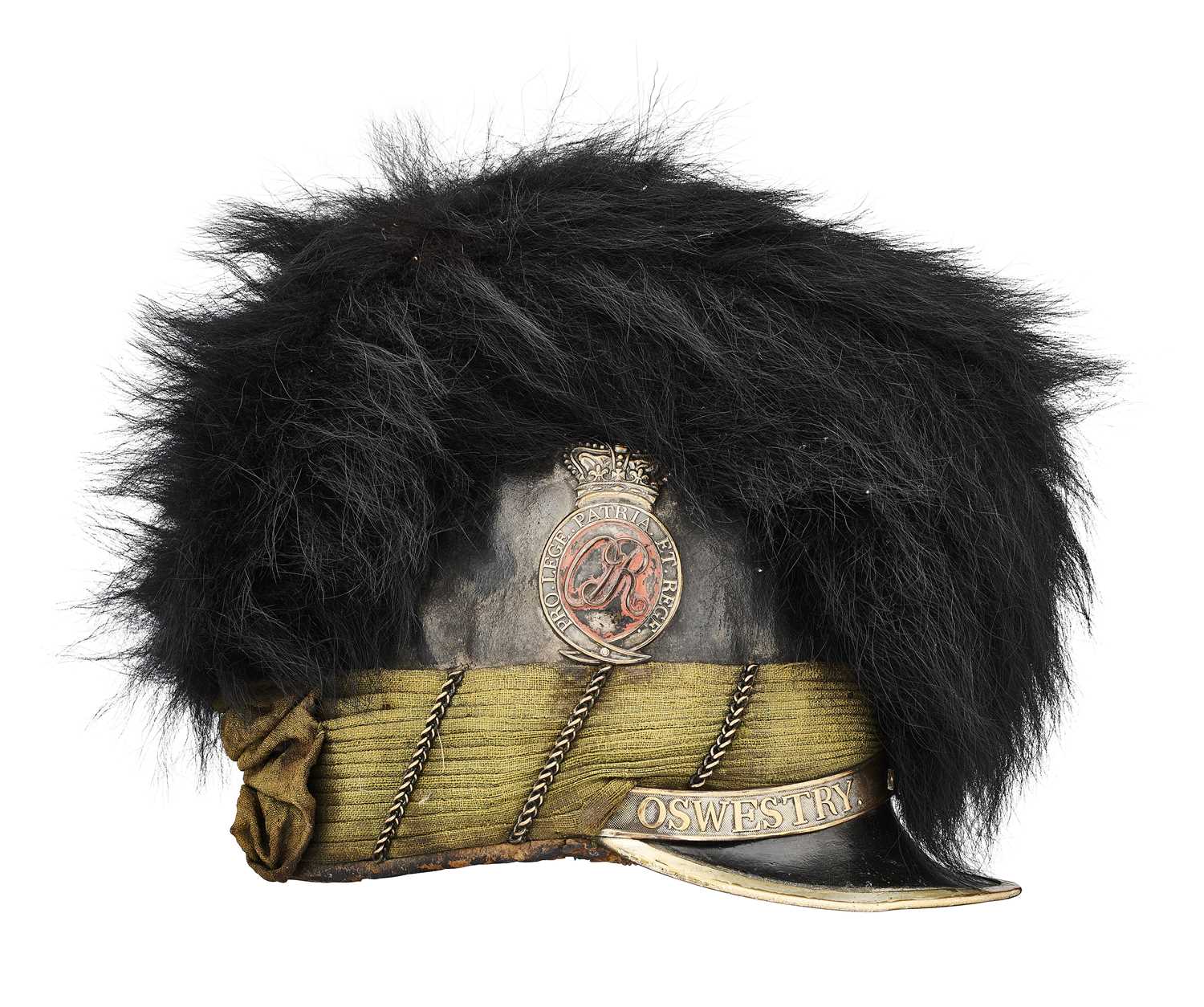 Lot 240 - A TARLETON HELMET OF THE OSWESTRY RANGERS,
