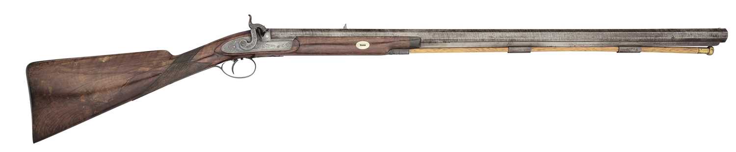 Lot 355 - AN 18 BORE PERCUSSION SPORTING RIFLE SIGNED