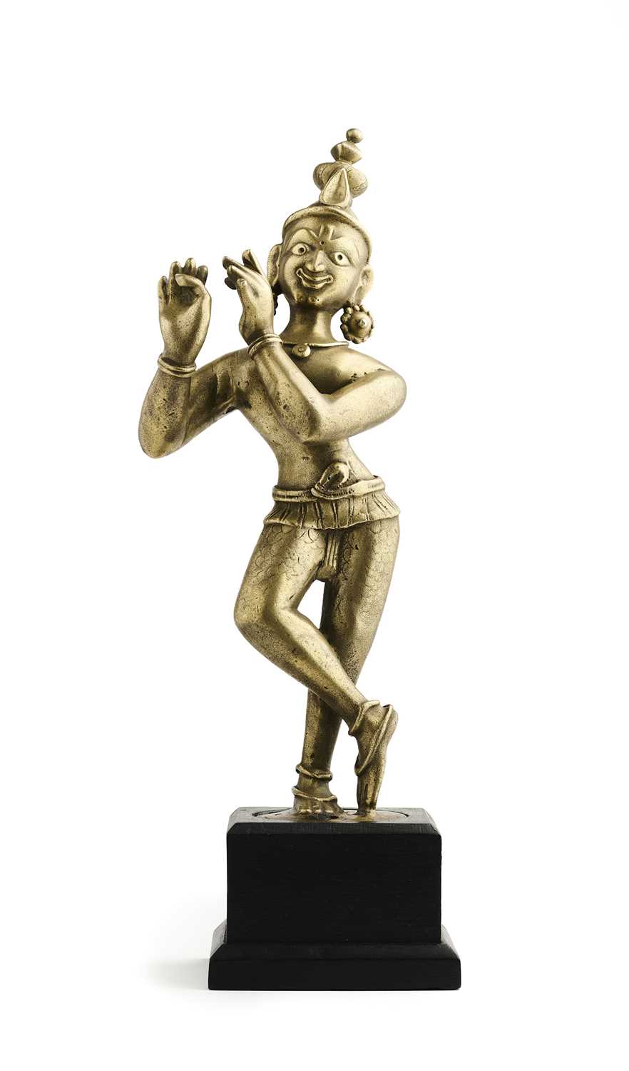 Lot 190 - A BRONZE FIGURE OF KRISHNA VENUGOPALA,