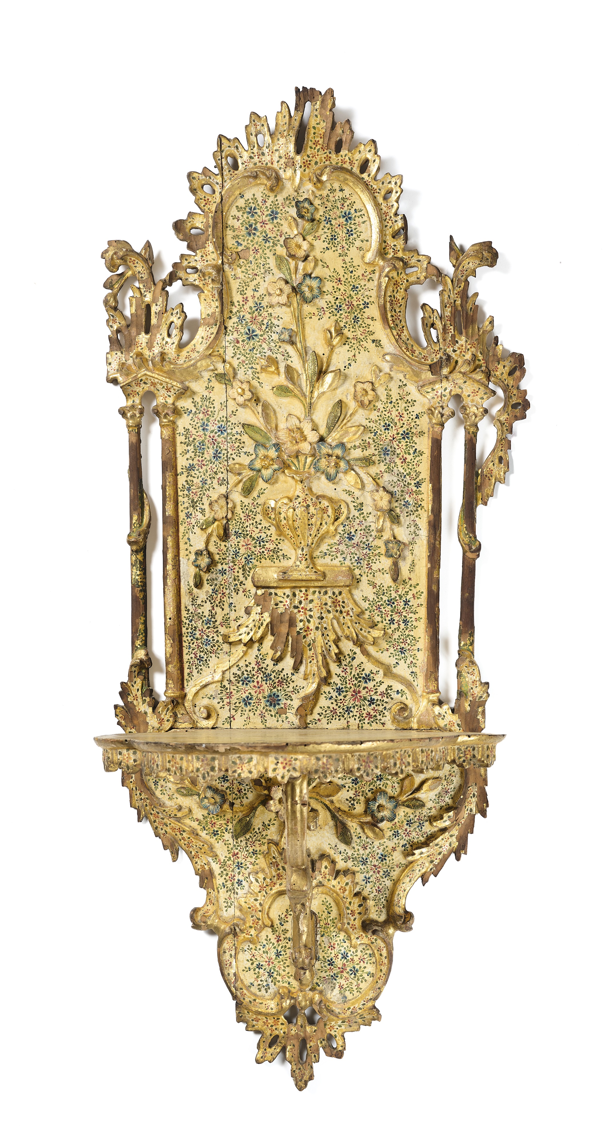 Lot 163 - A GILT AND PAINTED WOOD TURBAN STAND