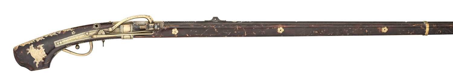 Lot 130 - A 28 BORE JAPANESE SNAP-MATCHLOCK MUSKET