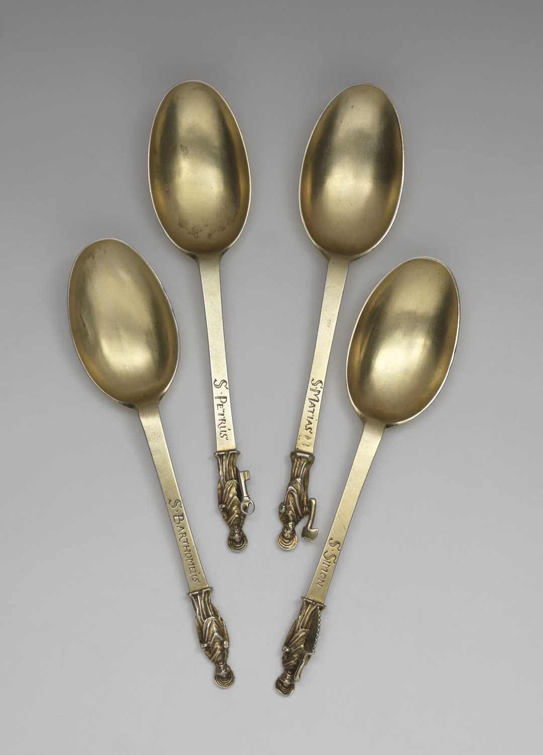 Lot 26 - A SET OF FOUR GERMAN SILVER-GILT APOSTLE