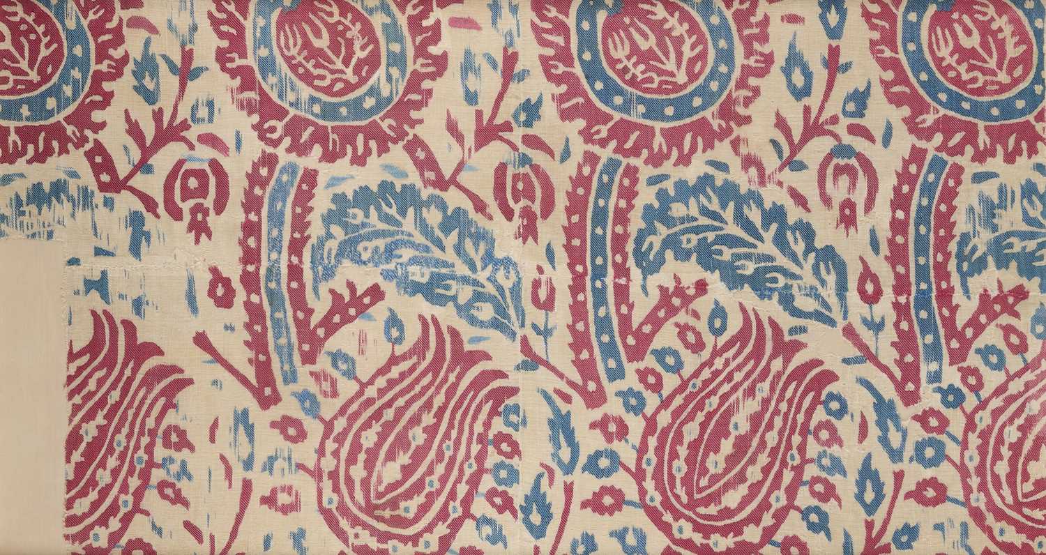 Lot 178 - AN OTTOMAN SILK EMBROIDERED LINEN PANEL,