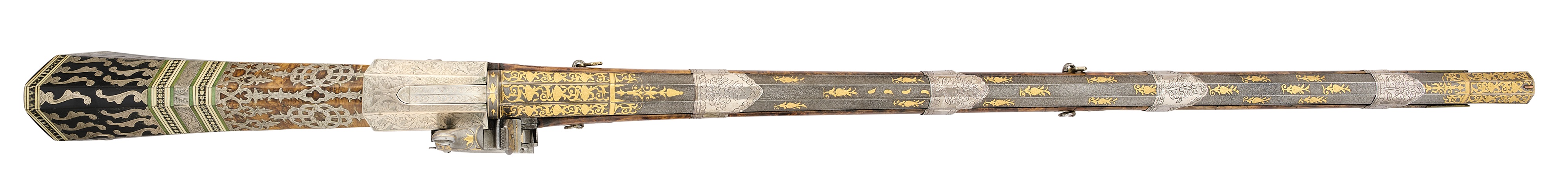 Lot 44 - A FINE TURKISH 25 BORE MIQUELET-LOCK RIFLE