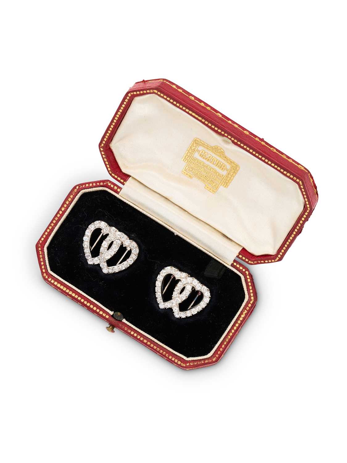 Lot 447 - CARTIER, LONDON: PAIR OF DIAMOND DRESS CLIPS,