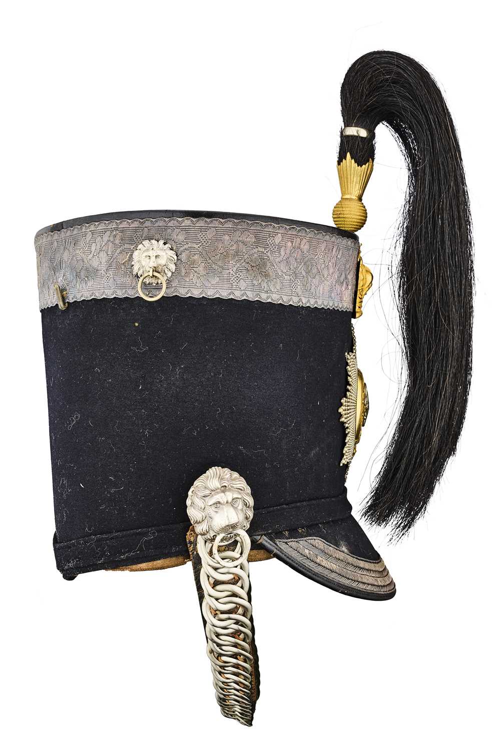 Lot 160 - AN OFFICER'S LIGHT DRAGOON PATTERN SHAKO OF
