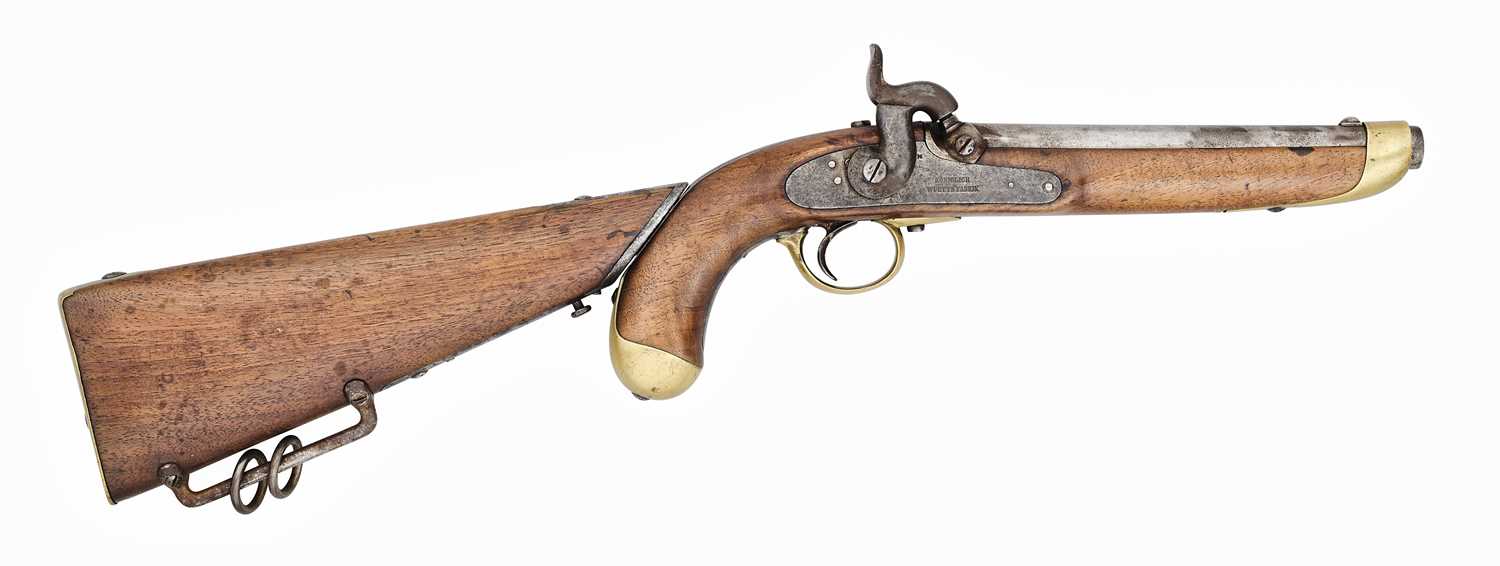 Lot 287 - A 28 BORE GERMAN (BADEN) CAVALRY PISTOL WITH