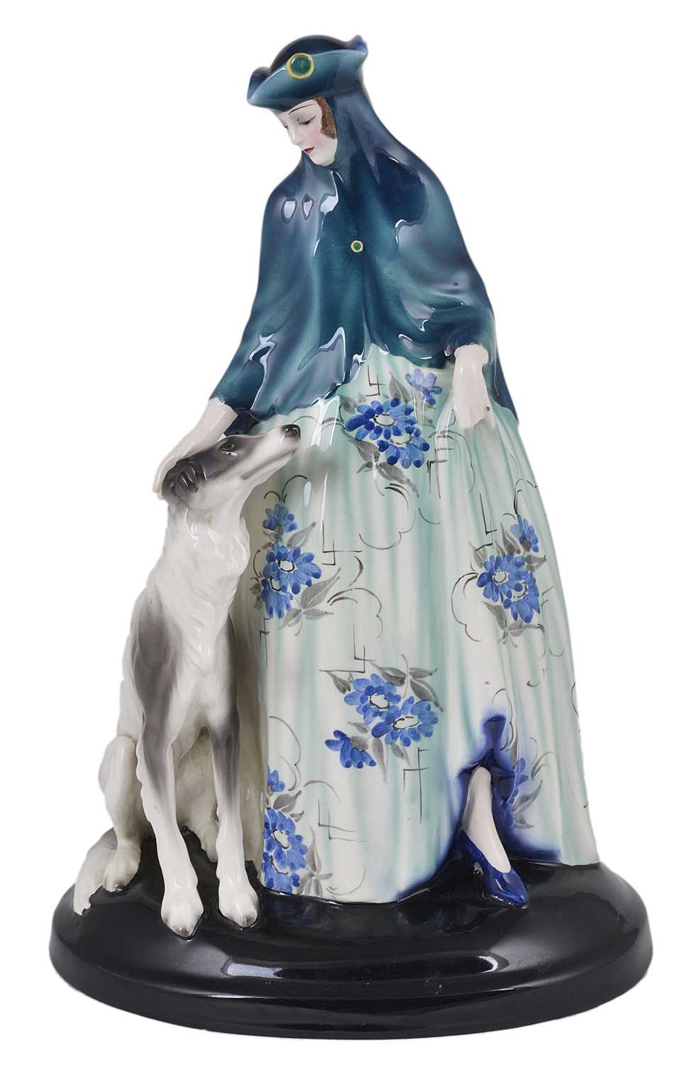 Lot 43 - A GOLDSCHEIDER POTTERY FIGURE OF A VENETIAN