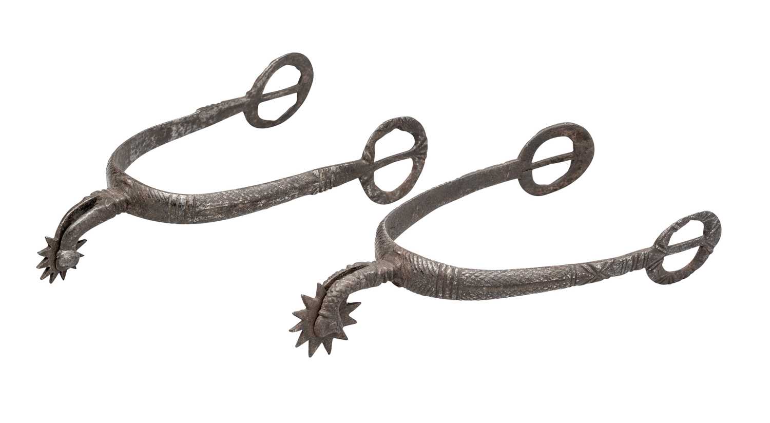 Lot 313 - A PAIR OF SPURS, LATE 17TH/EARLY 18TH