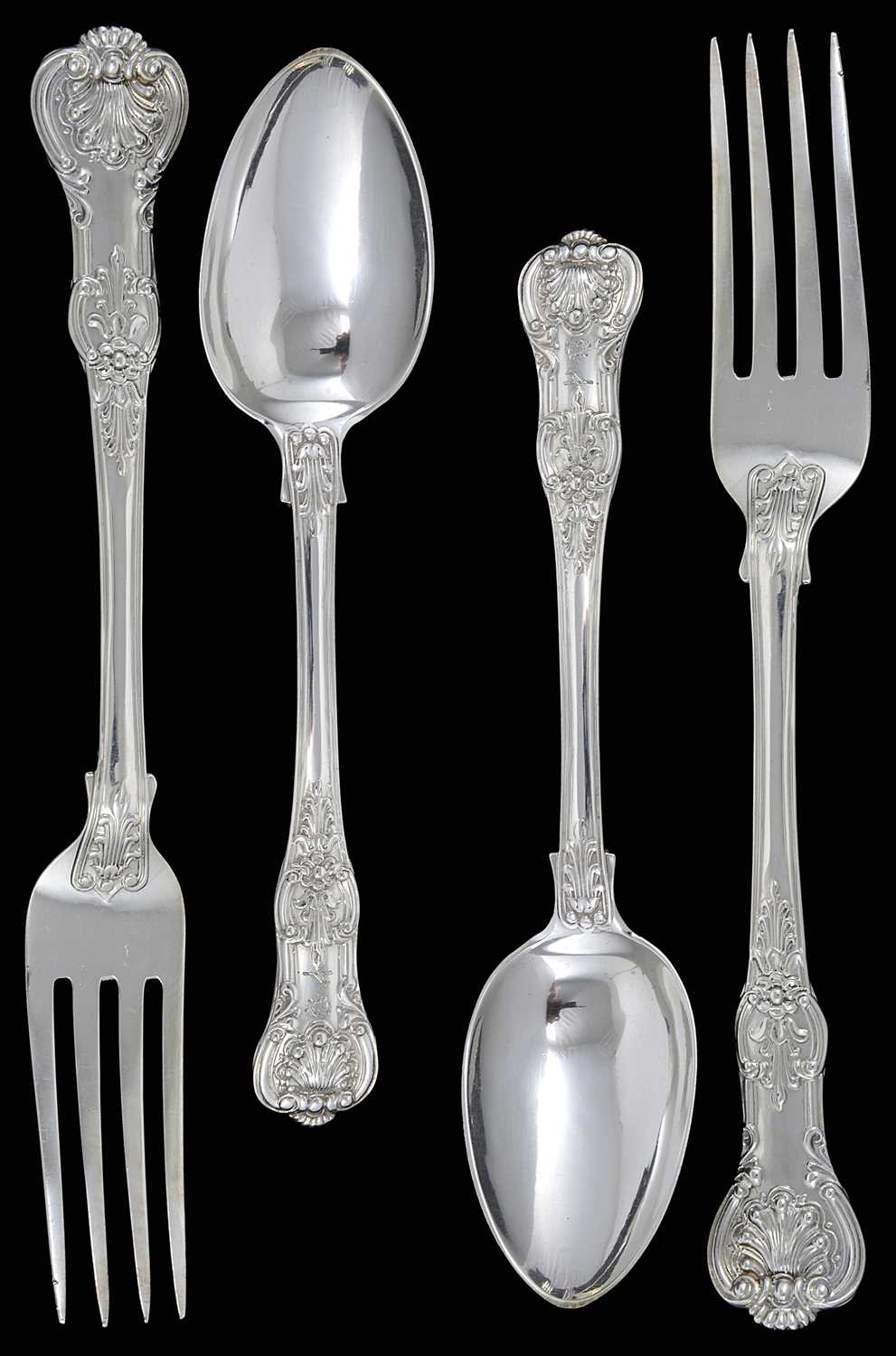 Lot 160 - A MATCHED SET TABLE SILVER