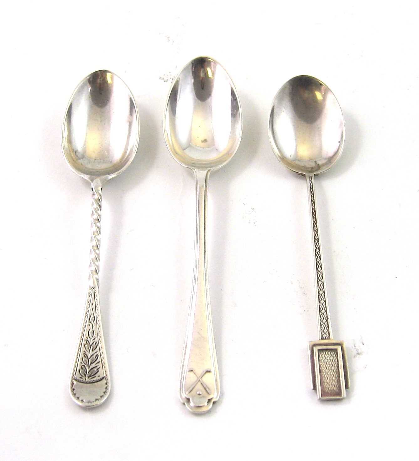 Lot 165 - THREE SETS OF ENGLISH SILVER COFFEE SPOONS