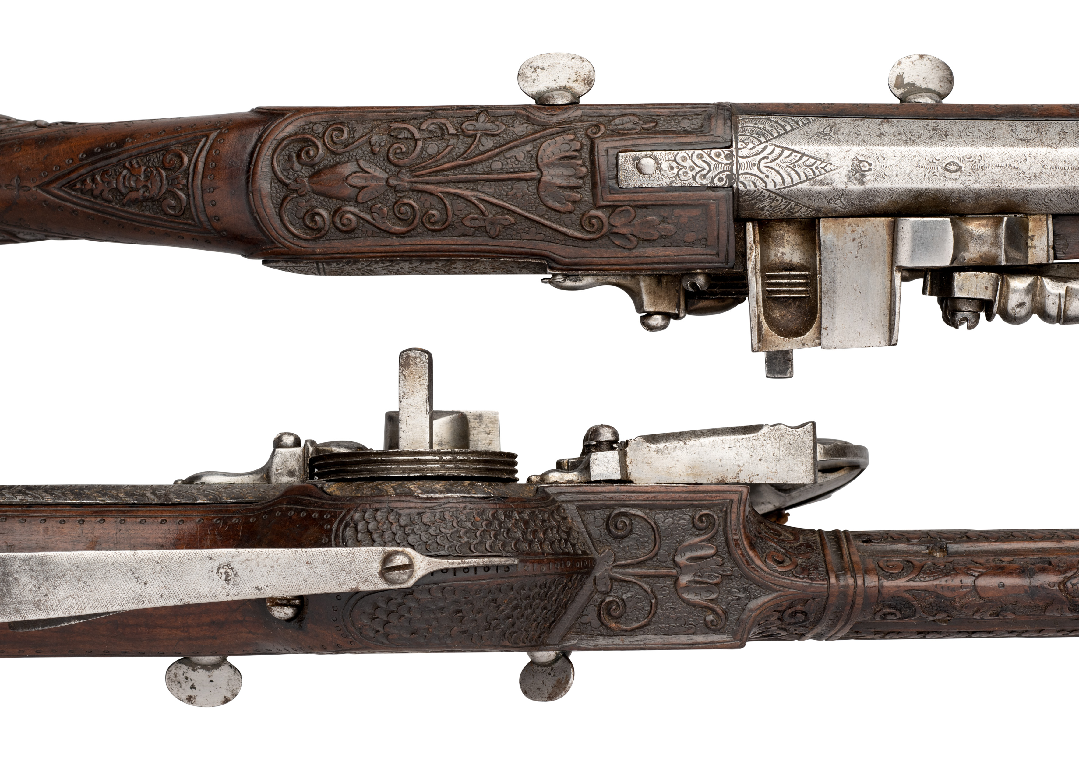 Lot 364 - A FINE AND RARE PAIR OF 40 BORE GERMAN WHEEL-