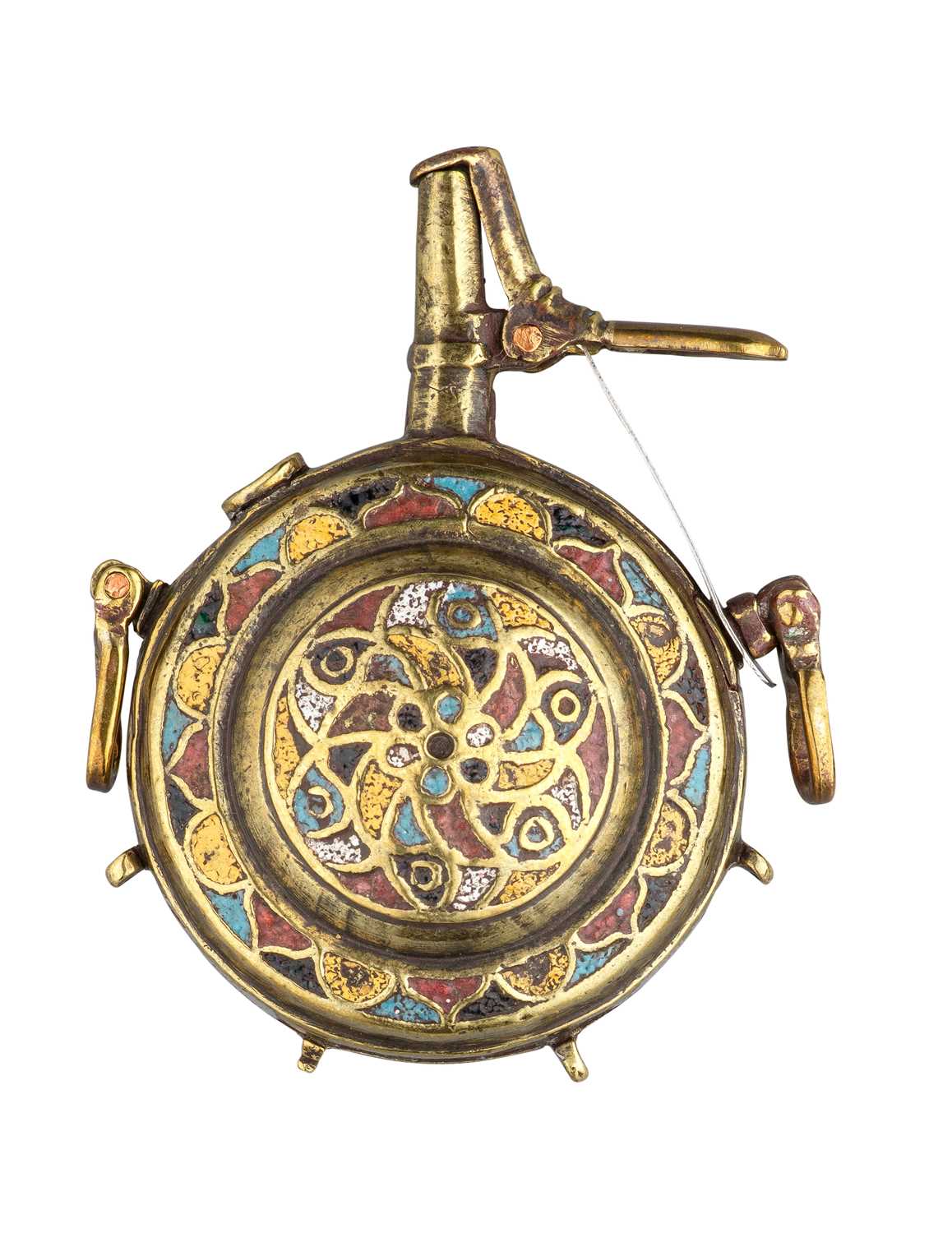 Lot 55 - â€¡A RUSSIAN SMALL ENAMELLED BRASS