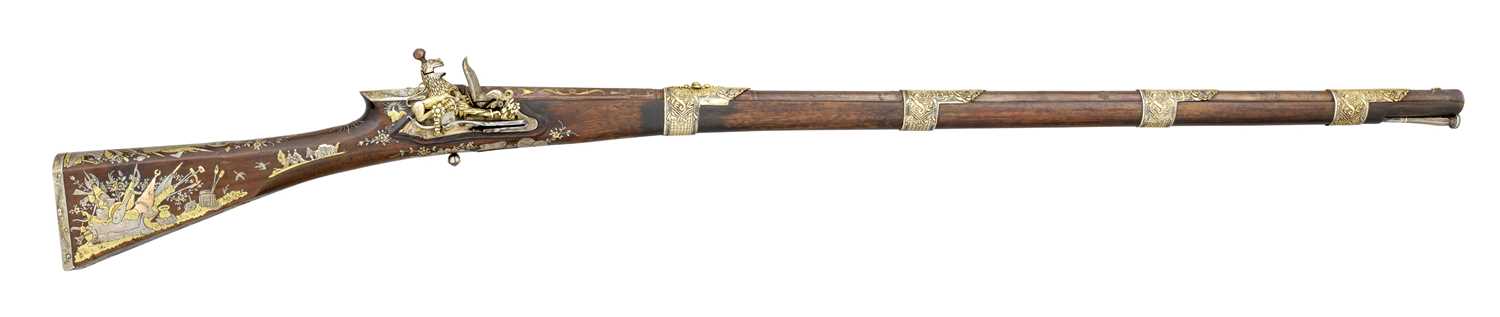 Lot 69 - â€¡A FINE 12 BORE OTTOMAN MIQUELET-LOCK