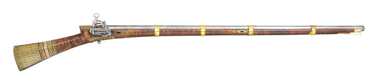 Lot 70 - â€¡A 25 BORE OTTOMAN MIQUELET-LOCK RIFLE