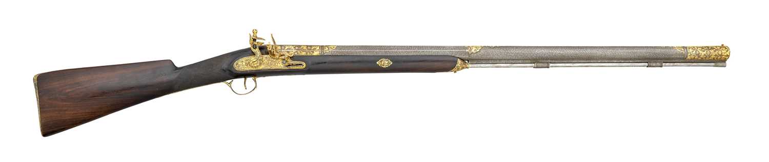 Lot 73 - â€¡A 14 BORE OTTOMAN FLINTLOCK RIFLE