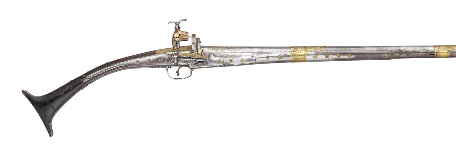 Lot 77 - â€¡A 25 BORE OTTOMAN MIQUELET-LOCK RIFLE