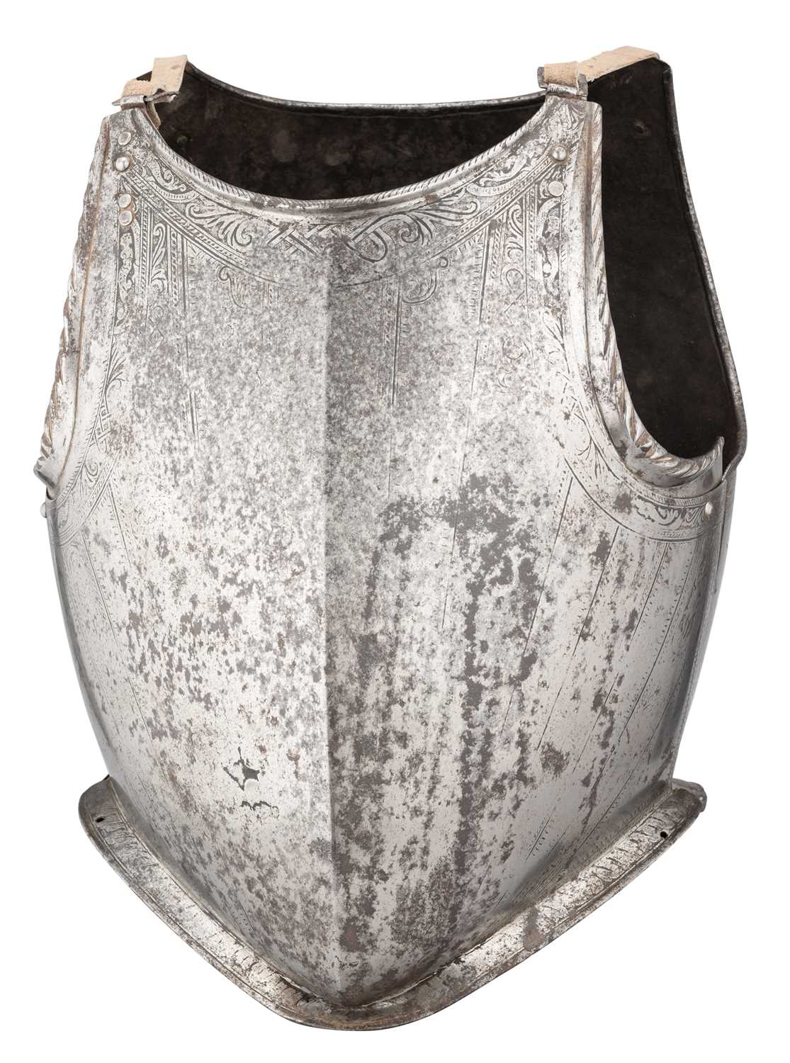 Lot 298 - A NORTH ITALIAN CUIRASS WITH ETCHED