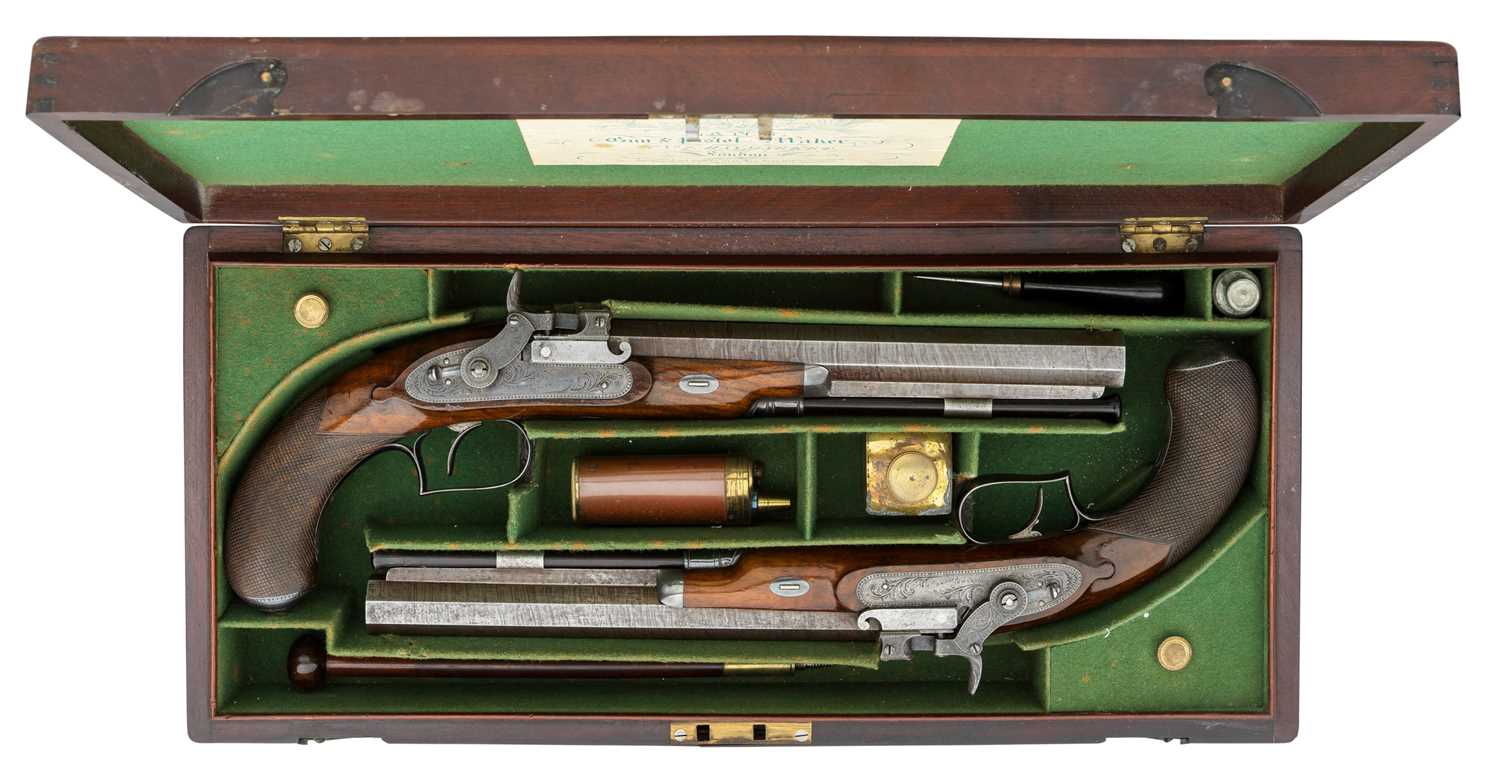 Lot 382 - â€¡A RARE CASED PAIR OF 40 BORE FORSYTH