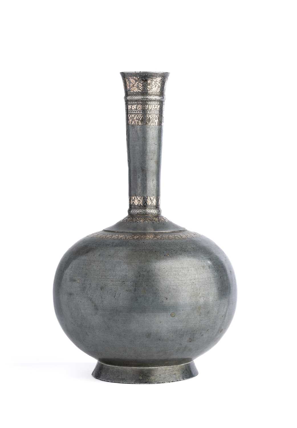 Lot 173 - A BIDRI BOTTLE (SURAHI), BIDAR, DECCAN,