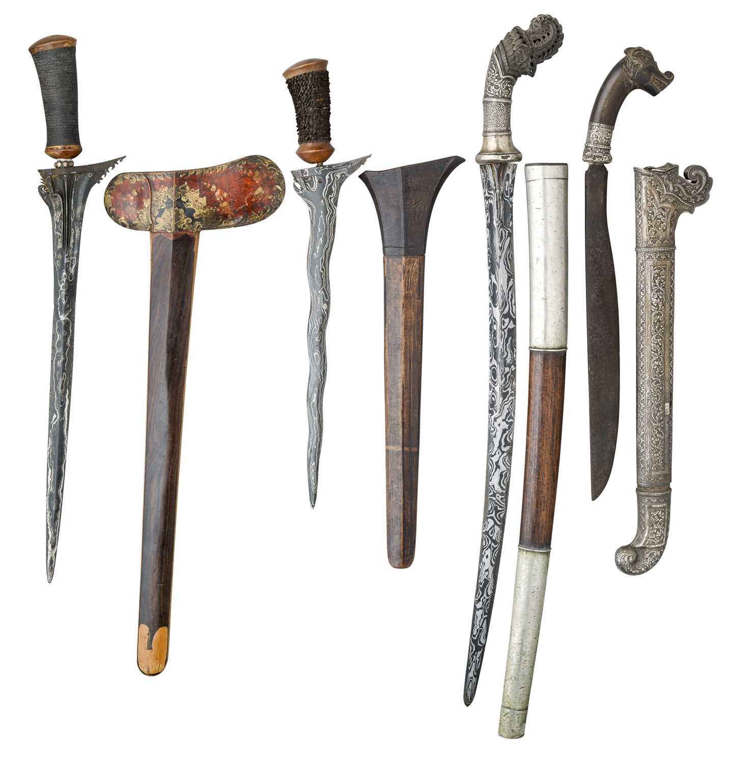 Lot 9 - TWO SUMATRAN SHORTSWORDS (PARANG)