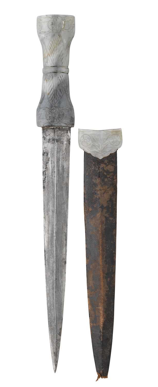 Lot 46 - AN INDIAN JADE-HILTED DAGGER