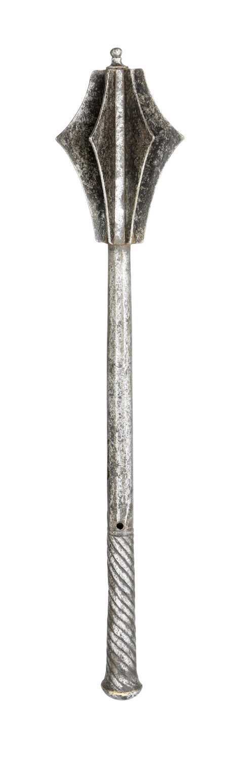 Lot 110 - A GERMAN MACE FORMED ENTIRELY OF STEEL