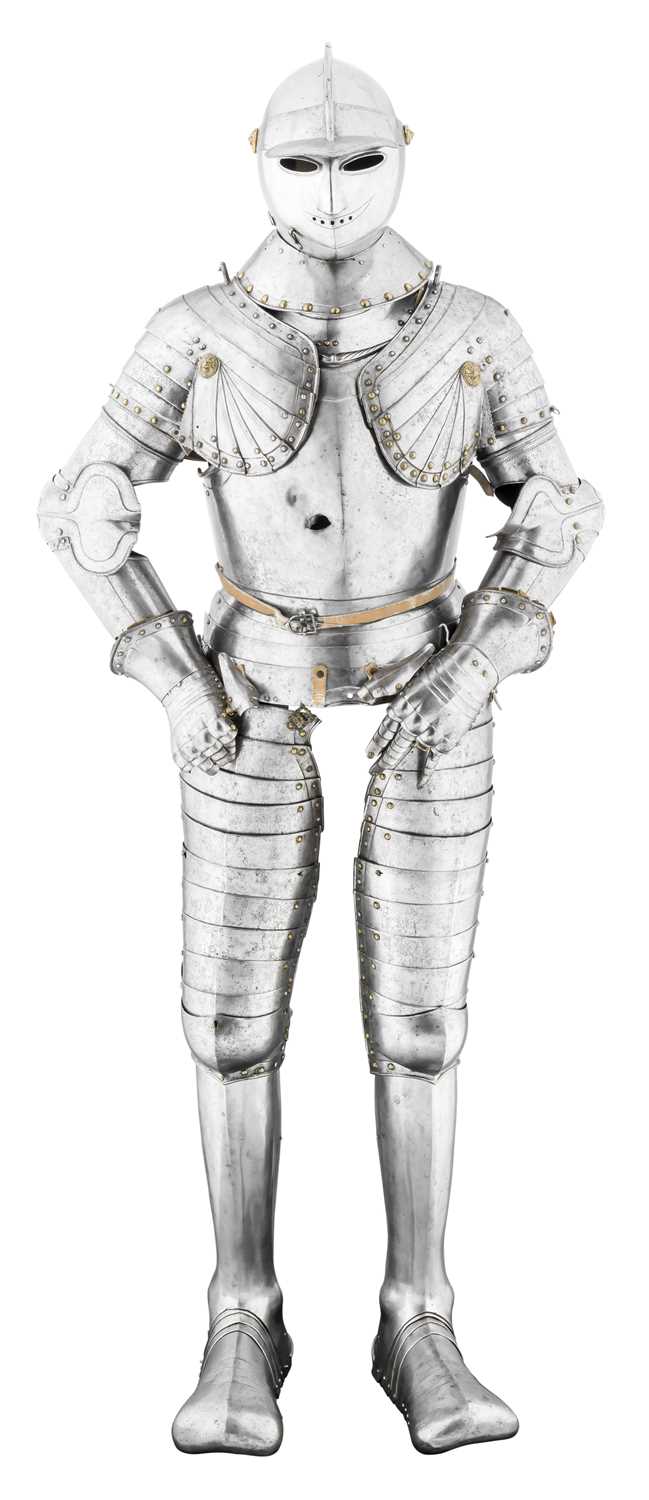 Lot 147 - A COMPOSITE CAP-A-PIE FIELD ARMOUR