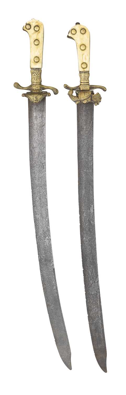 Lot 62 - ËœTWO AUSTRIAN HUNTING SWORDS, CIRCA 1780