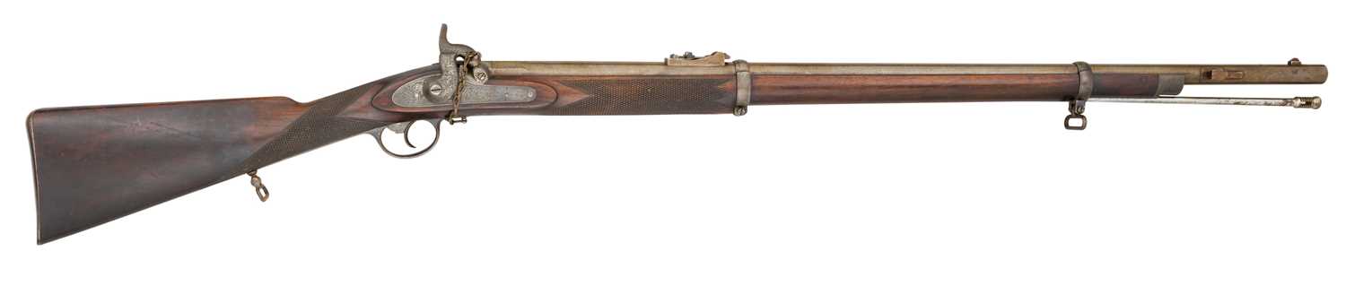 Lot 225 - A .577 CALIBRE PERCUSSION VOLUNTEER RIFLE BY