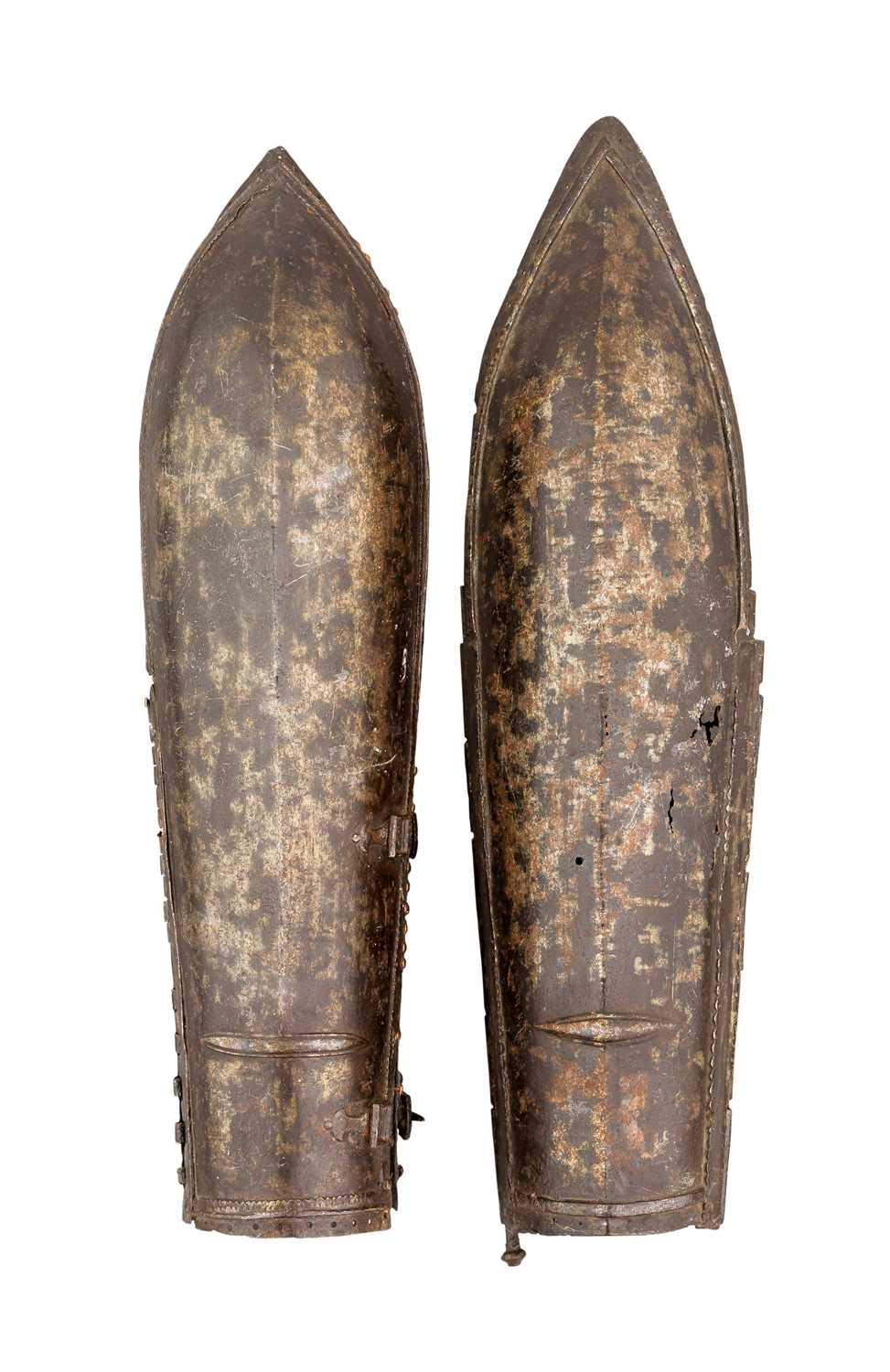 Lot 101 - TWO INDO-PERSIAN ARM DEFENCES (BAZU BANDS),