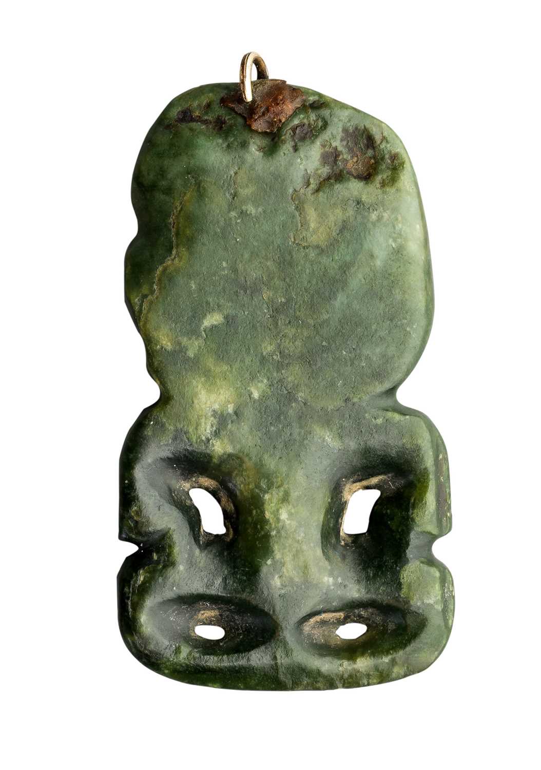 Lot 157 - A RARE MAORI GREENSTONE PENDANT (HEI TIKI)