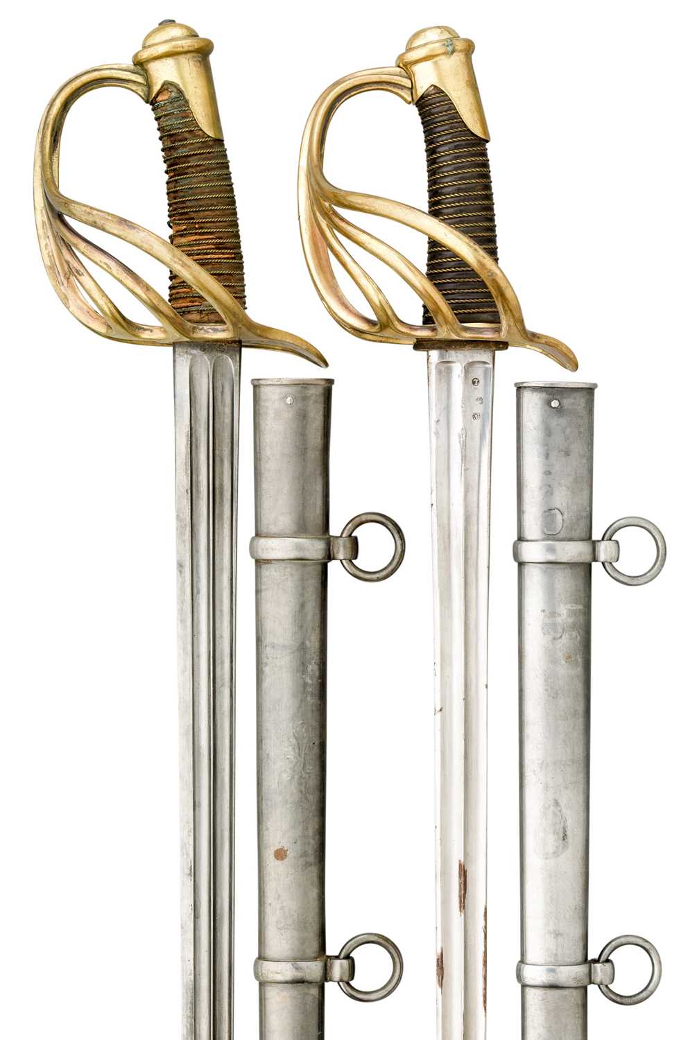 Lot 195 - TWO FRENCH CAVALRY TROOPER'S SABRES: THE