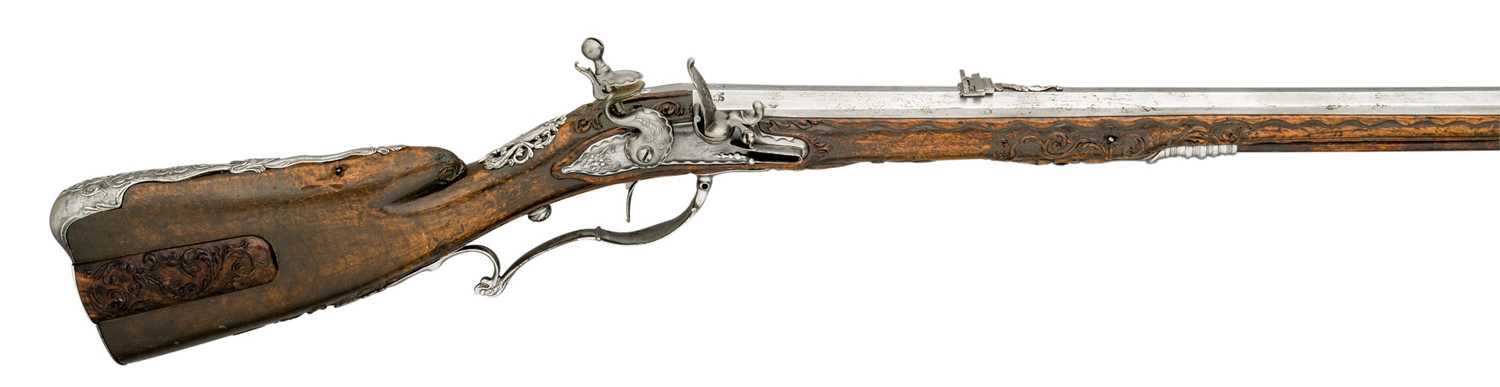 Lot 274 - A FINE 33-BORE DANISH FLINTLOCK SPORTING
