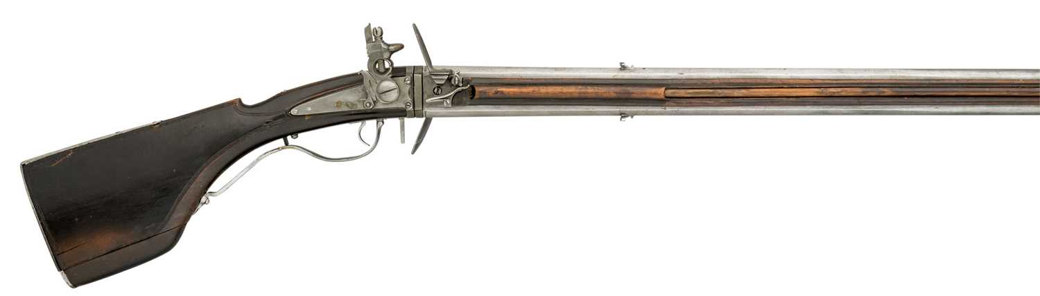 Lot 275 - A RARE 28-BORE EARLY FLINTLOCK WENDER GUN
