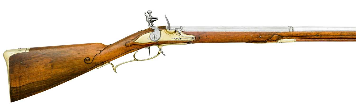 Lot 283 - A 25-BORE GERMAN FLINTLOCK SPORTING GUN