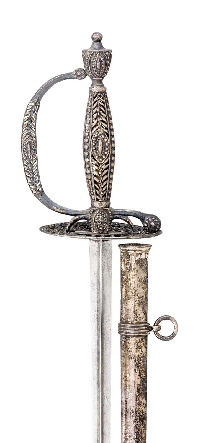 Lot 337 - A FRENCH SILVER-HILTED SMALL-SWORD