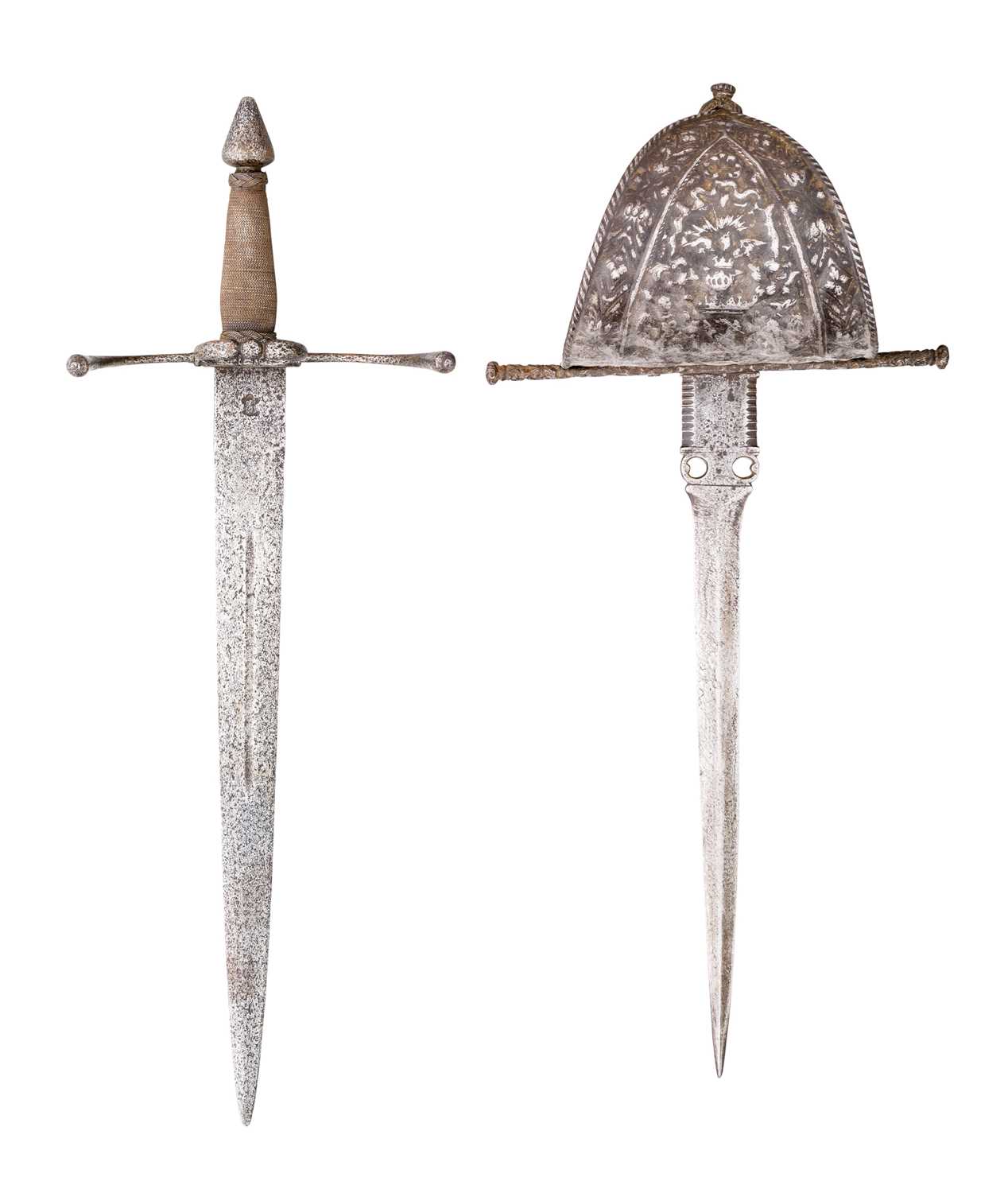Lot 348 - TWO LEFT HAND DAGGERS IN 17TH CENTURY STYLE