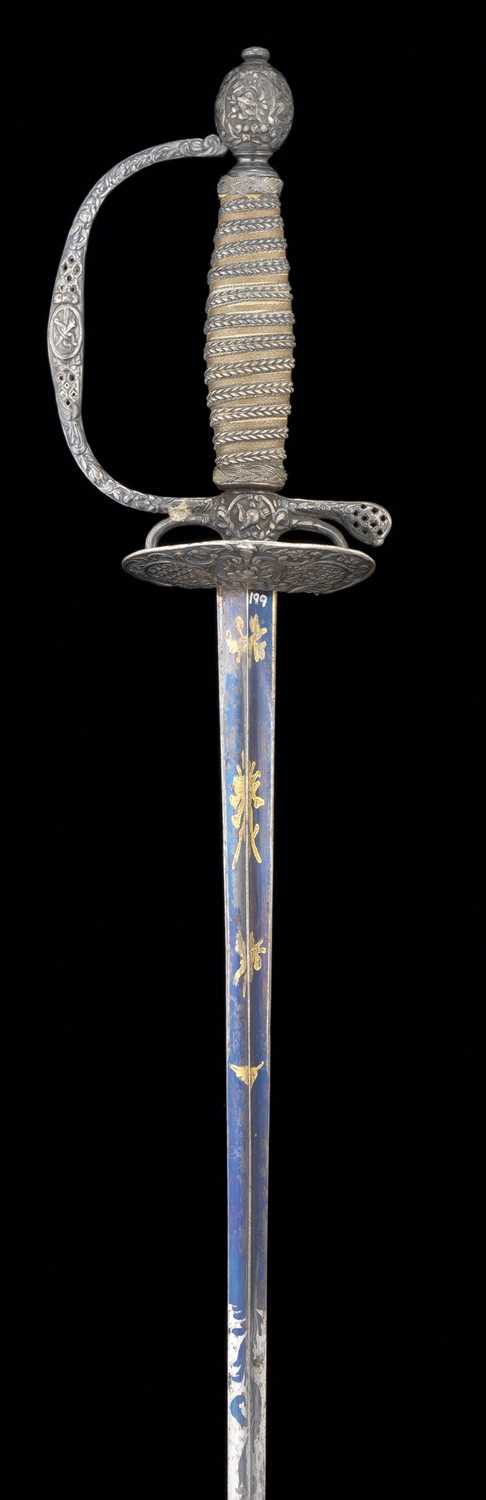 Lot 92 - **A FRENCH SILVER-HILTED SMALL-SWORD